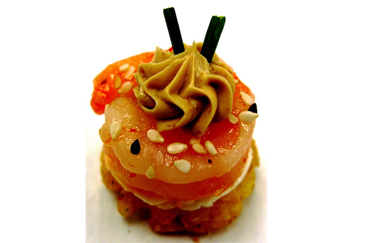 Miso Glazed Shrimp on Rice Cracker – Azoria Foods